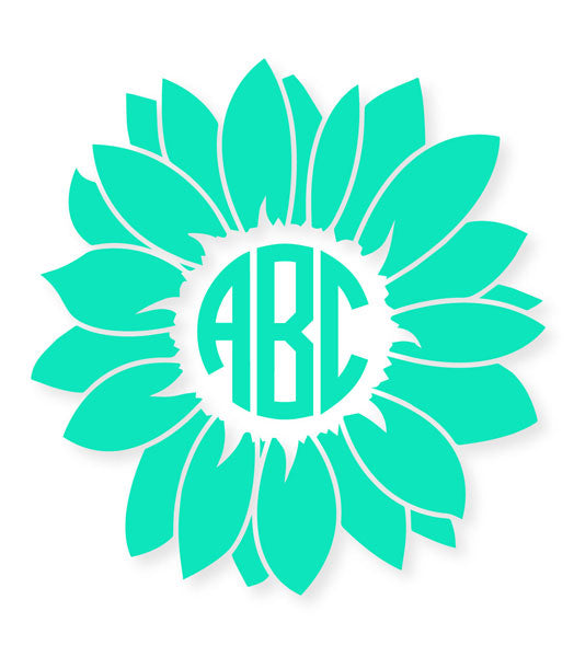Custom Flower Circle Monogram Die Cut Decal Sticker – Eggleston Design Co.